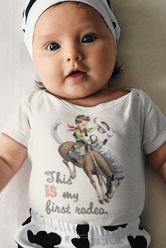 This IS My First Rodeo Organic Baby Shirt. Retro Buckaroo - Etsy