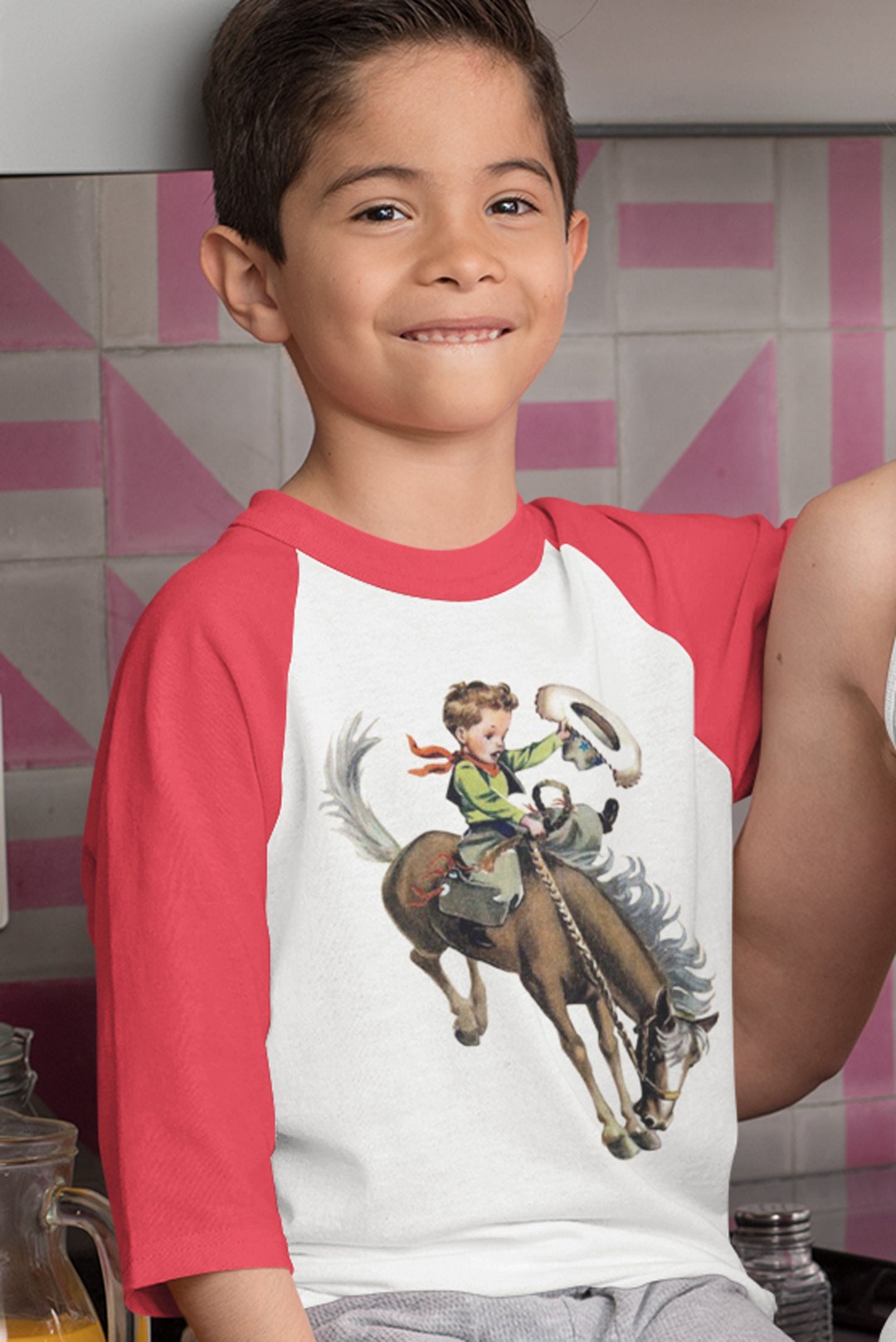 Retro Shirt, Buckaroo, Cowboy Shirt, Raglan Shirt, Western Shirt, Gift ...