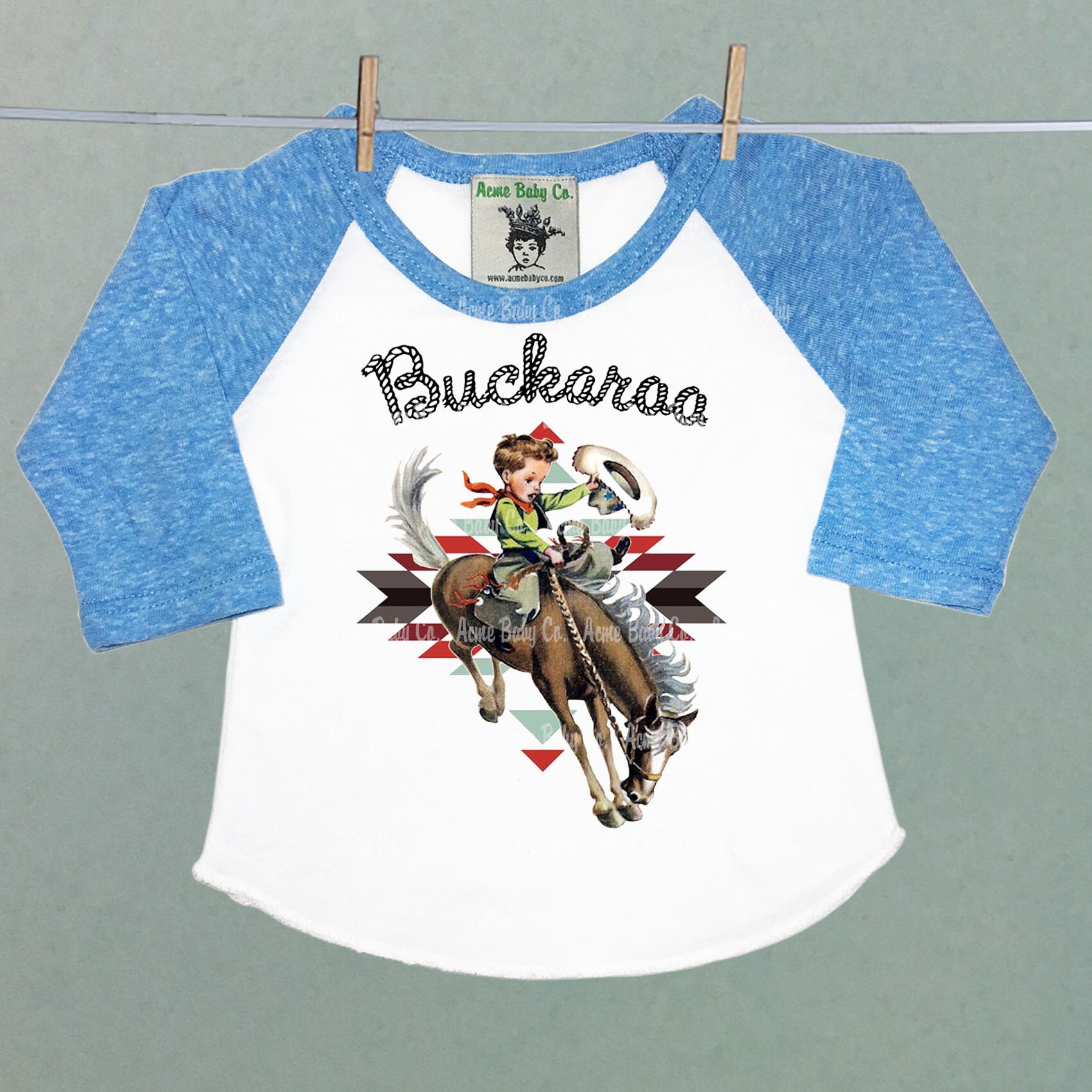 Retro Shirt Southwest Buckaroo Cowboy Shirt Raglan Shirt | Etsy