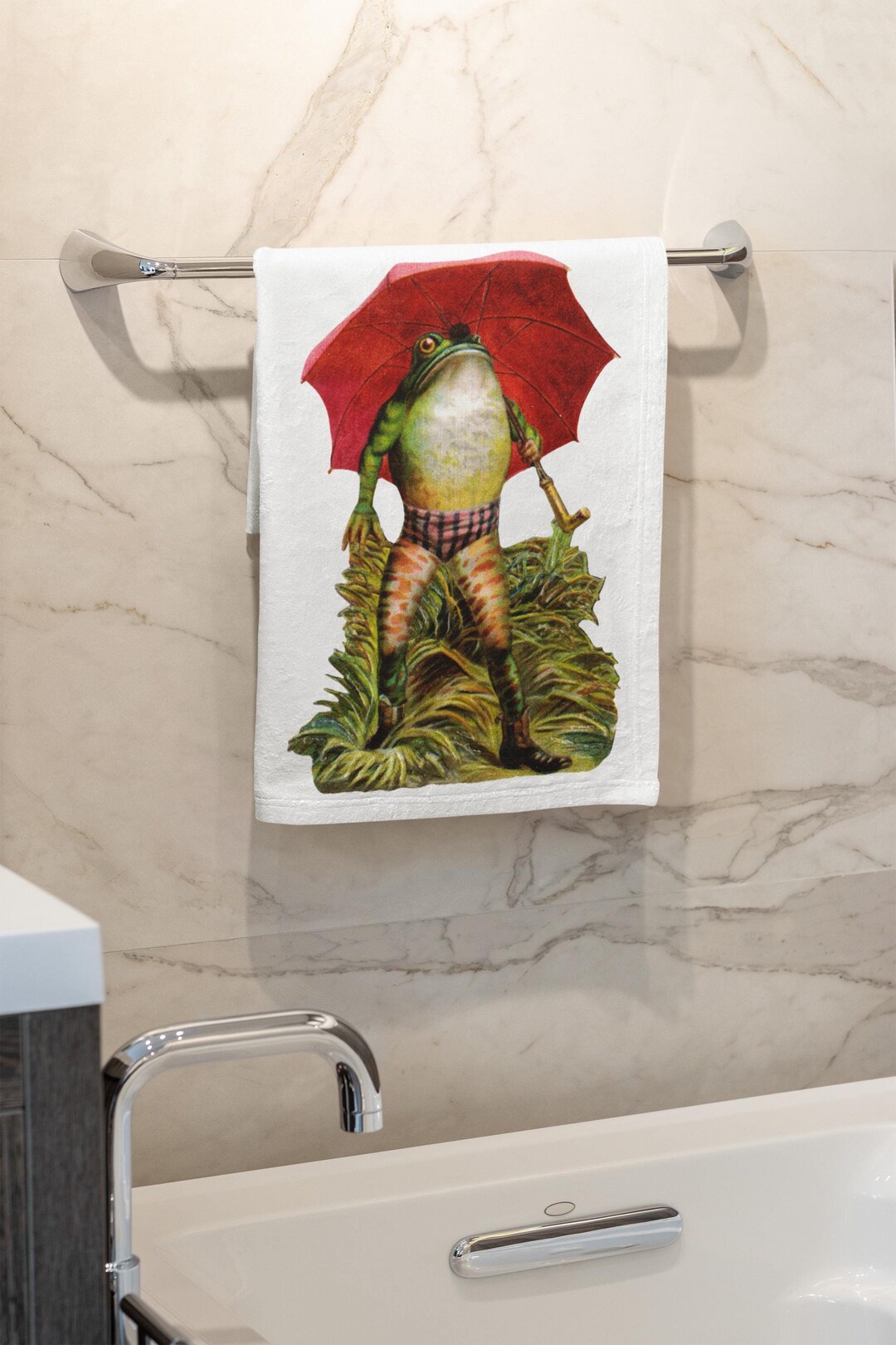Rain Frog Retro Tea Towel. Flour Sack Hand Towel With Beautiful Vintage ...