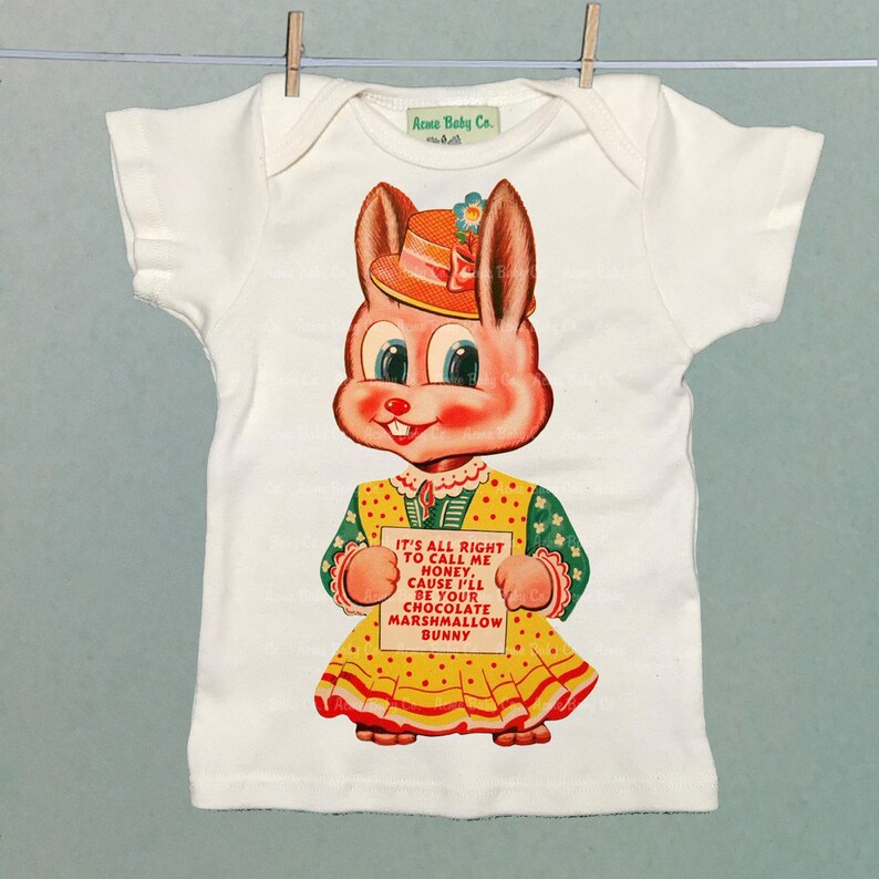 Organic Kitschy Cute Marshmallow Bunny Rabbit Baby Shirt. Cute - Etsy