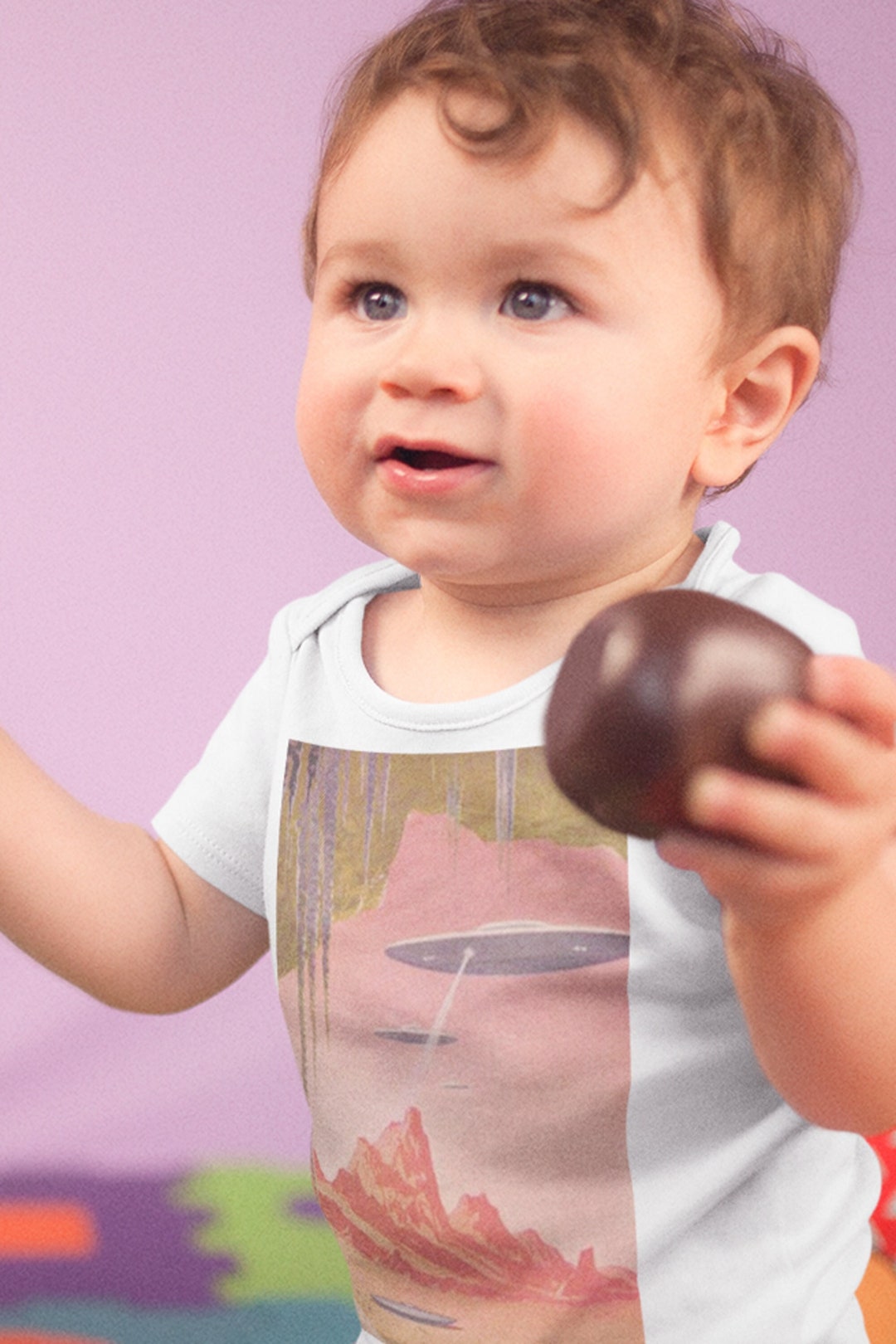 Organic UFO Baby Shirt. Retro Sci Fi Baby Shirt. Mid Century Tee ...