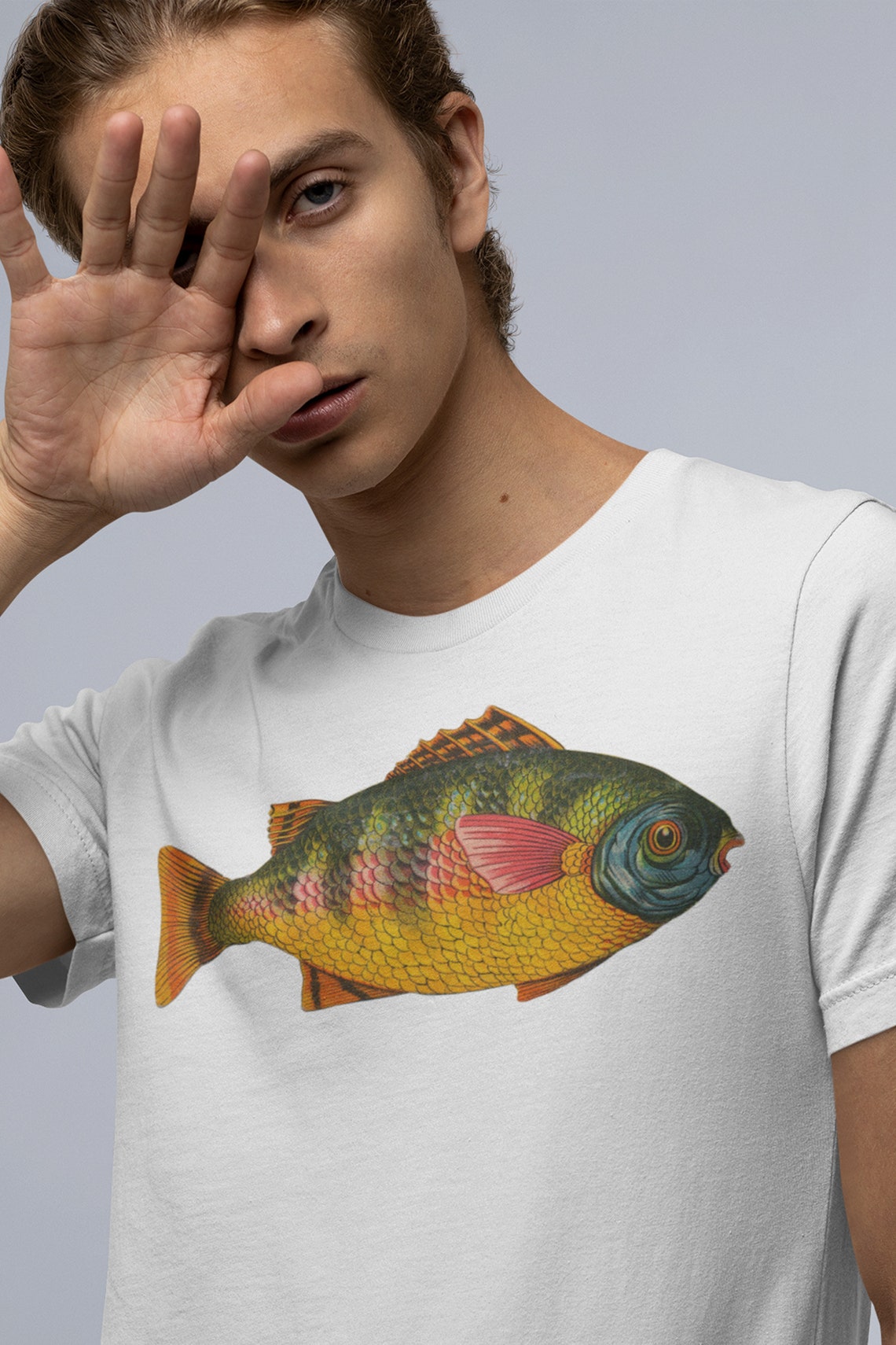 Retro Colorful Fish Shirt. Rainbow Colored Graphic T-shirt. Birthday ...