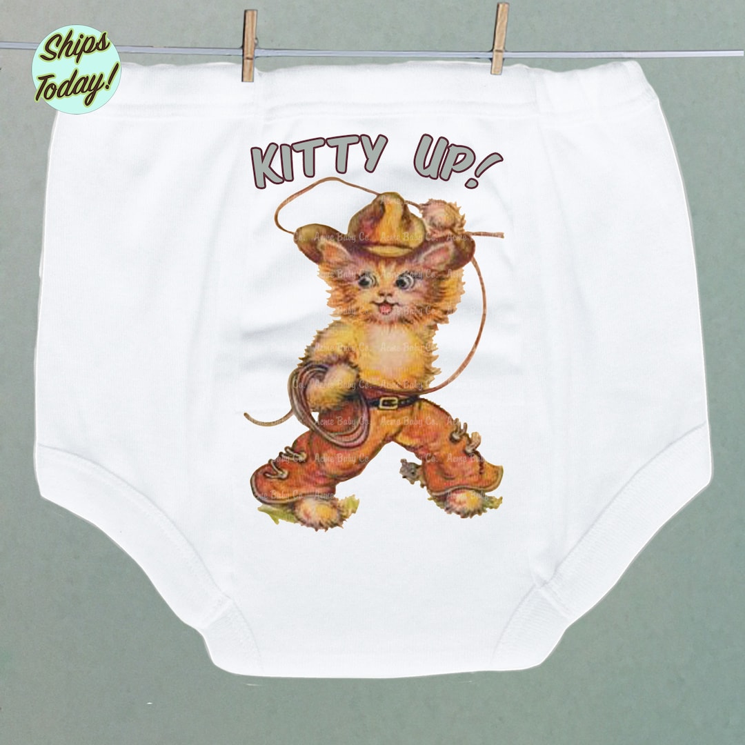 Kitty Up! Training Pants. Western Cat Animal Potty Underwear. Retro ...