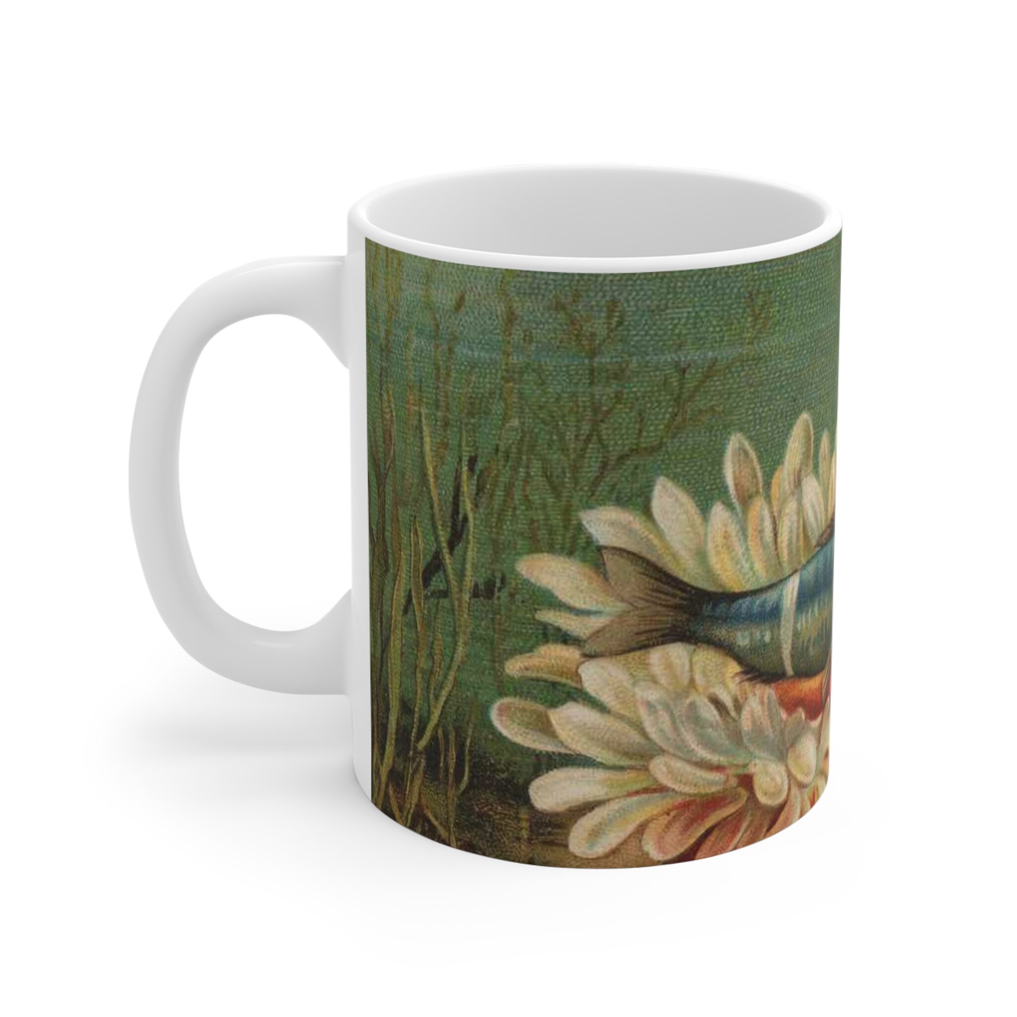 Blue Fish in Urchins Mug. Retro Sealife Coffee Cup. - Etsy