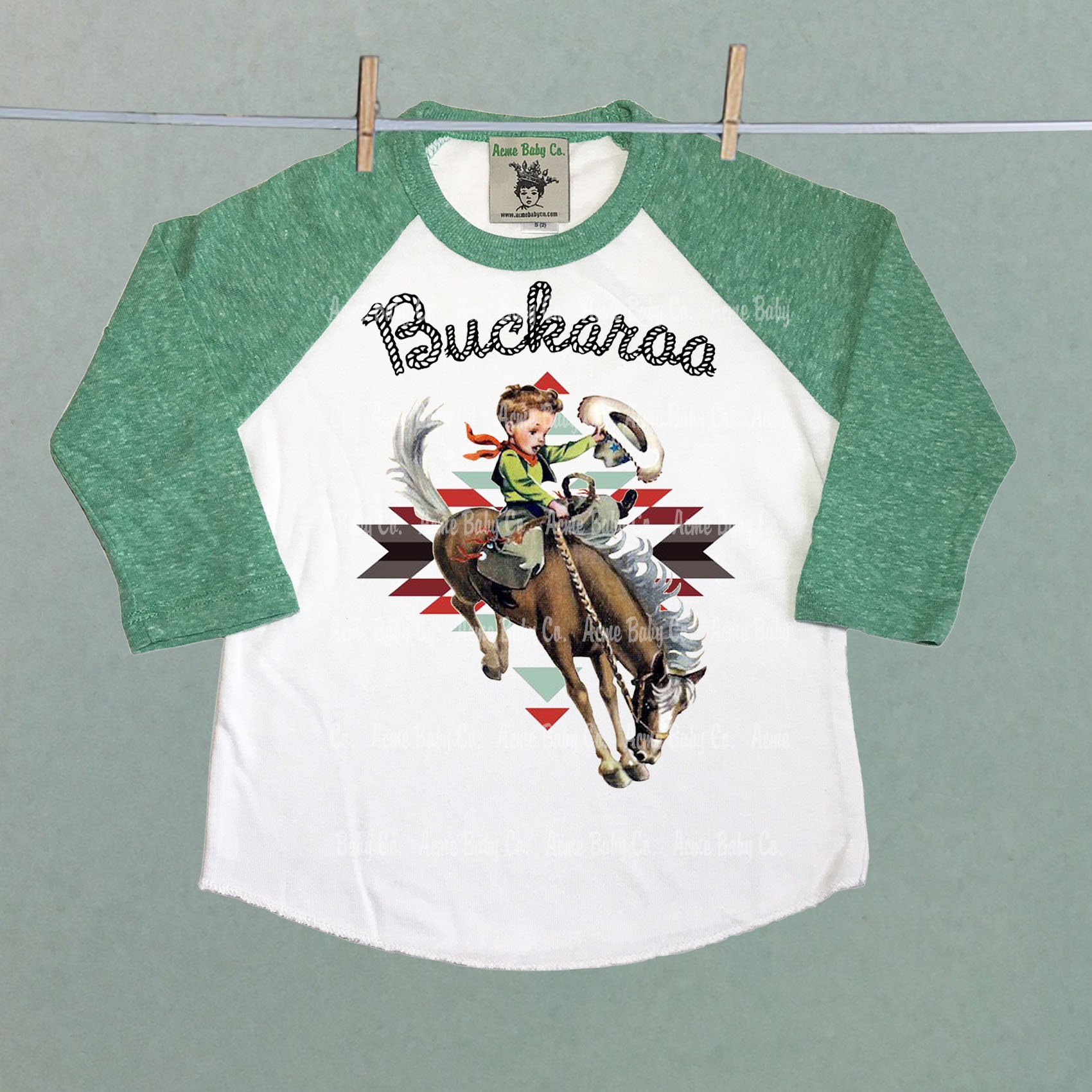 Retro Shirt Southwest Buckaroo Cowboy Shirt Raglan Shirt | Etsy