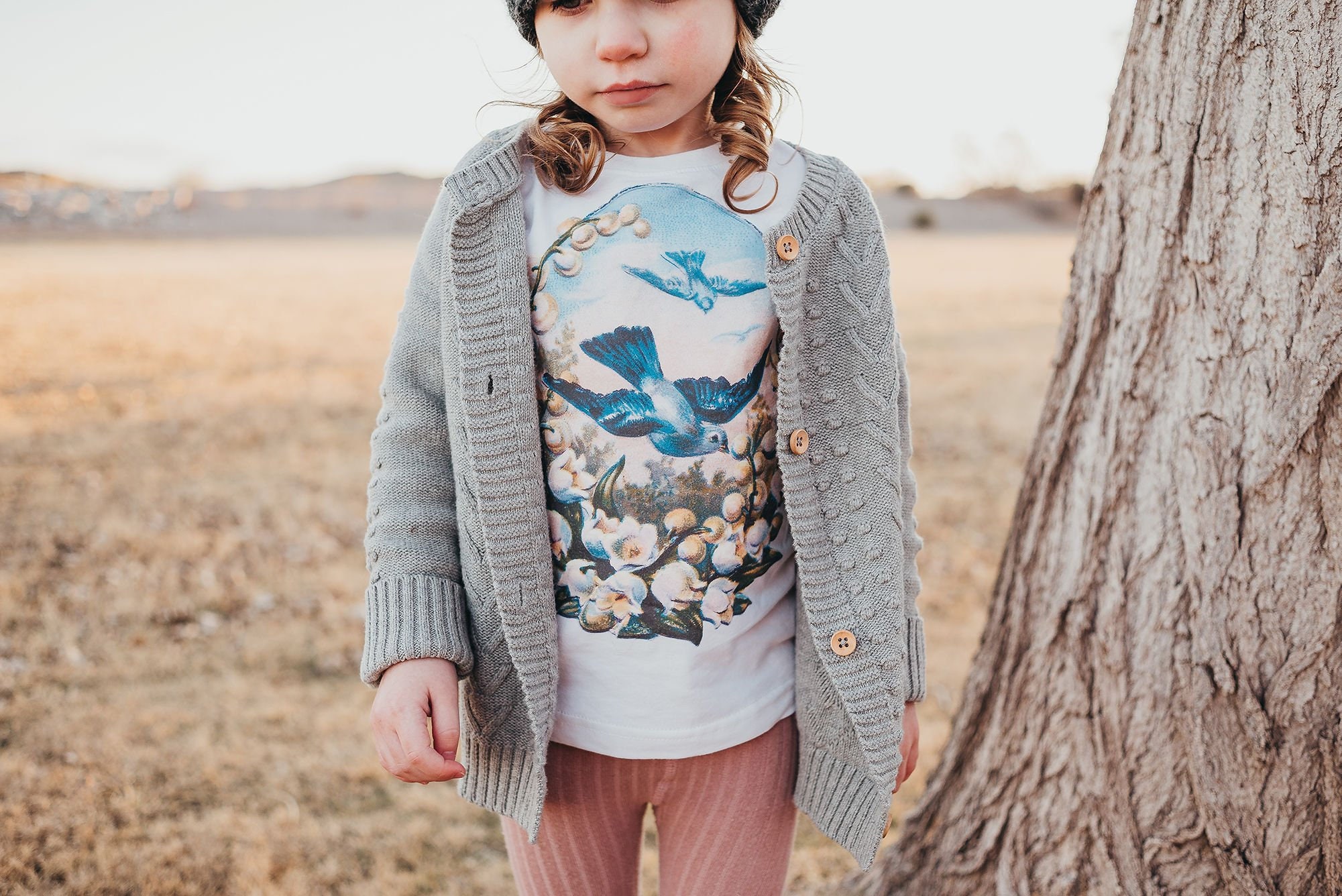 Retro Girl's Shirt with Bluebirds and Lily of the Valley | Etsy