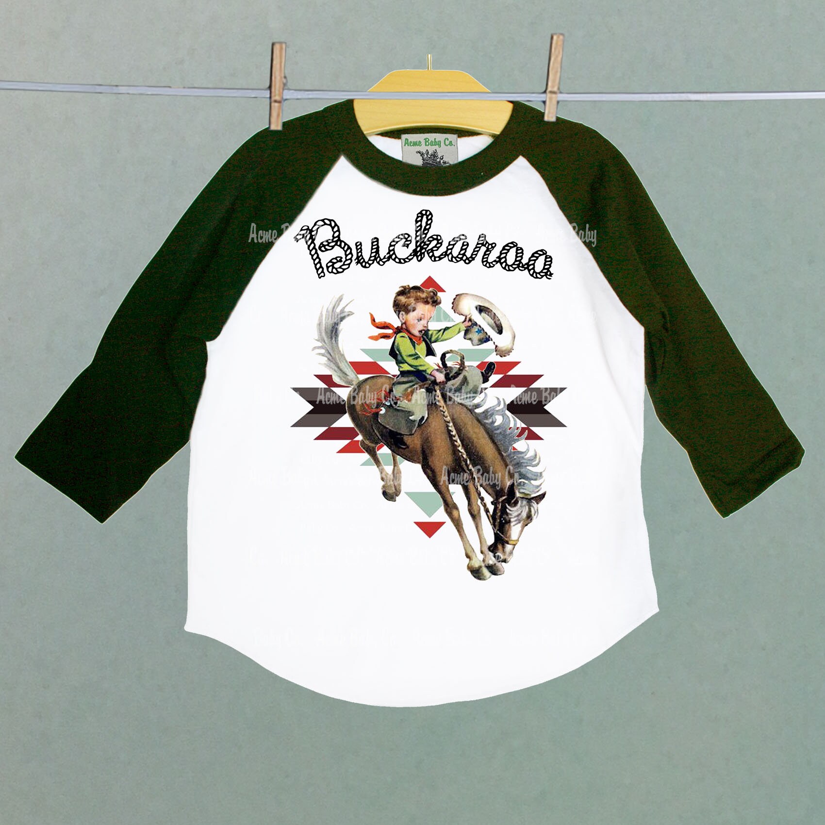 Retro Shirt Southwest Buckaroo Cowboy Shirt Raglan Shirt | Etsy