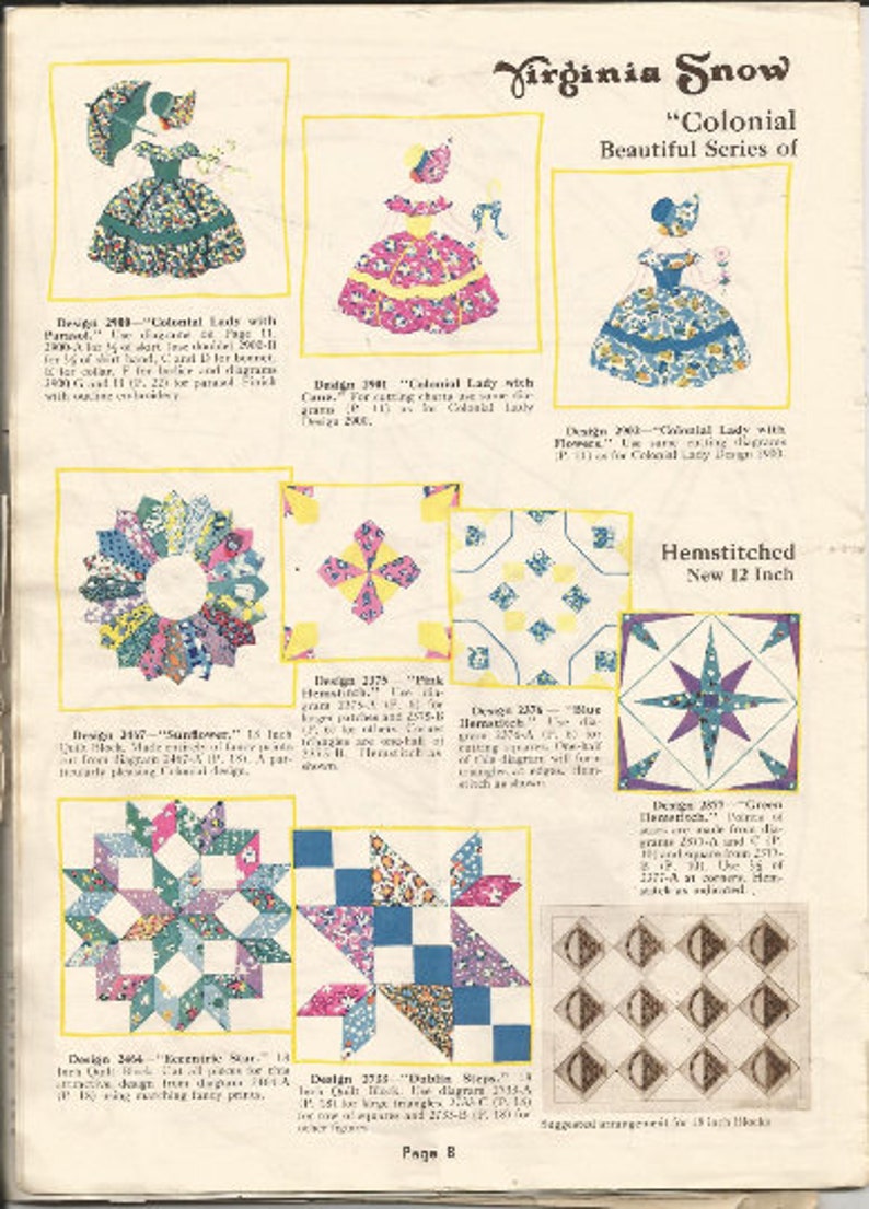 Circa 1930 Depression Era Quilt Patterns-grandma Dexter-virginia Snow ...