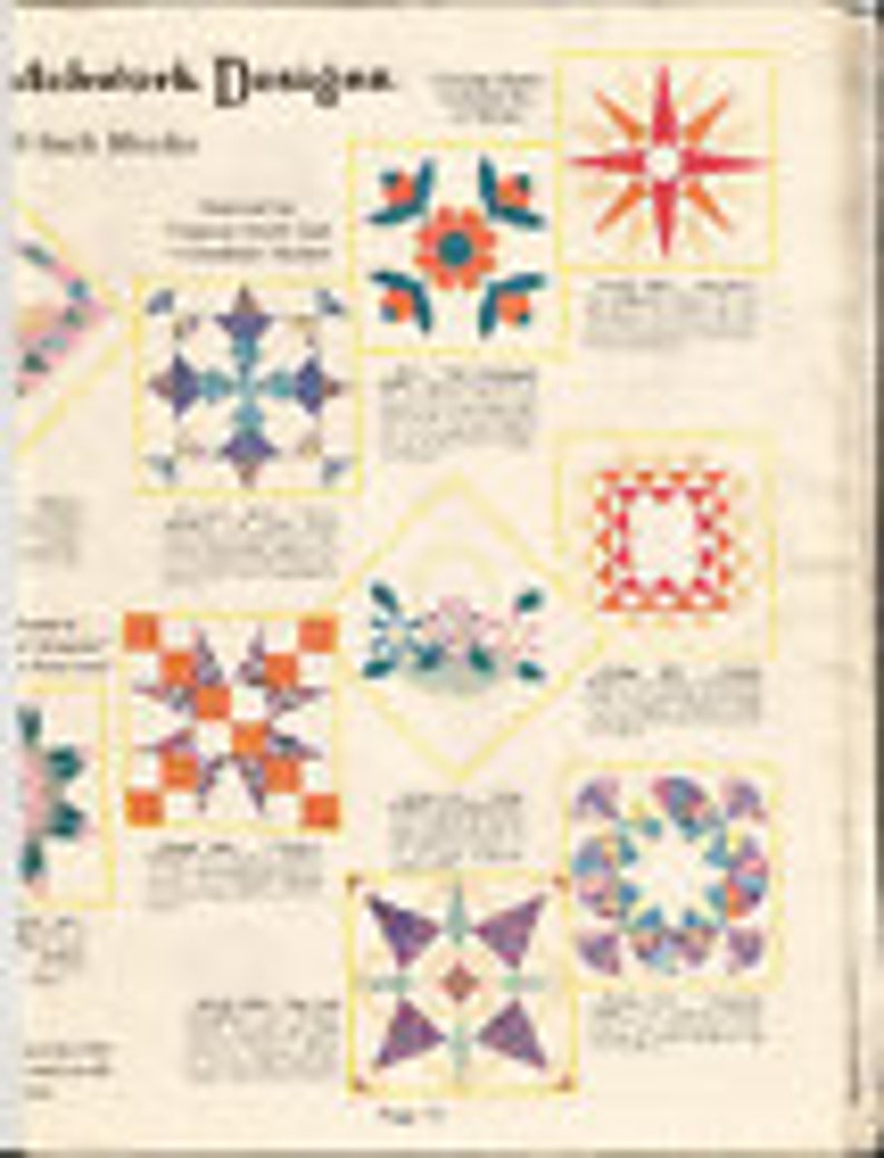 Circa 1930 Depression Era Quilt Patterns-grandma Dexter-virginia Snow ...