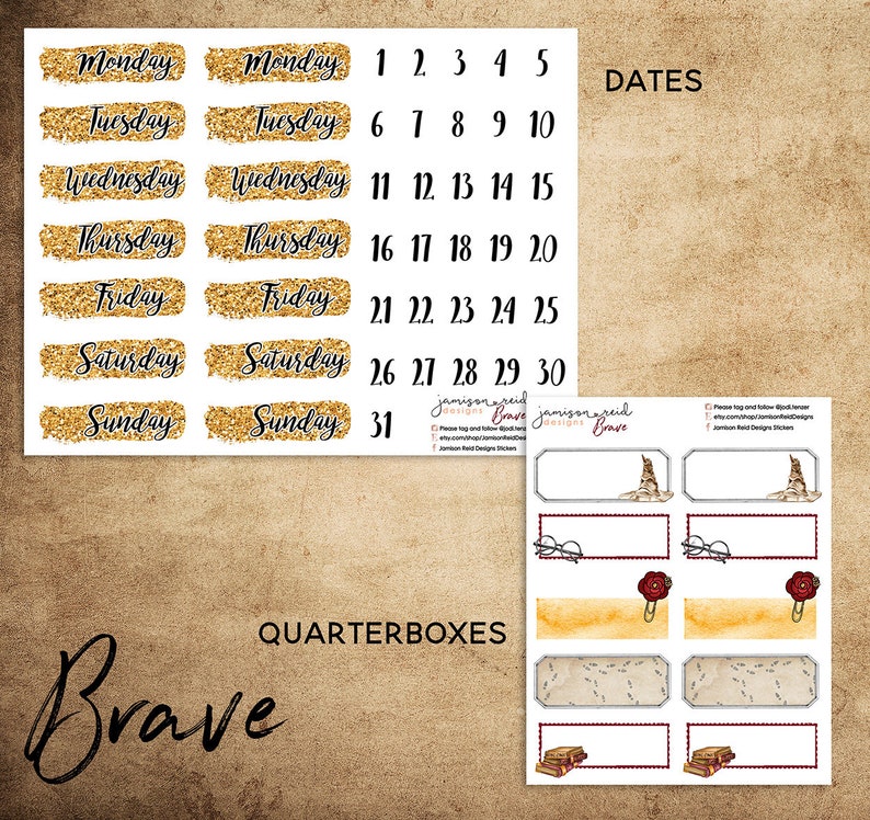 BRAVE Magic School Sticker Set OR A La Carte Choice of Set | Etsy