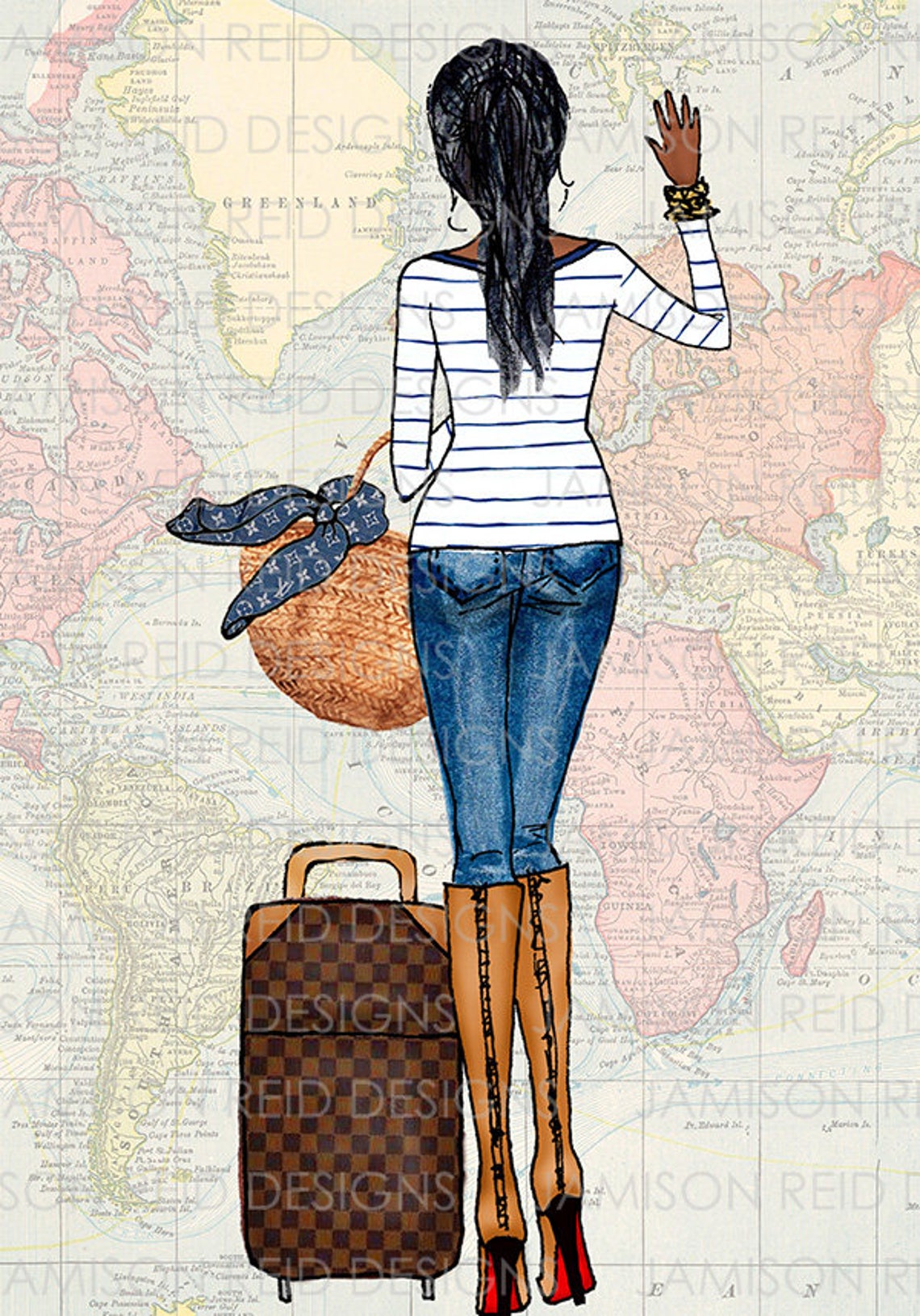 Travel Bookmark or Die-cut Choice of Skintone Happy - Etsy