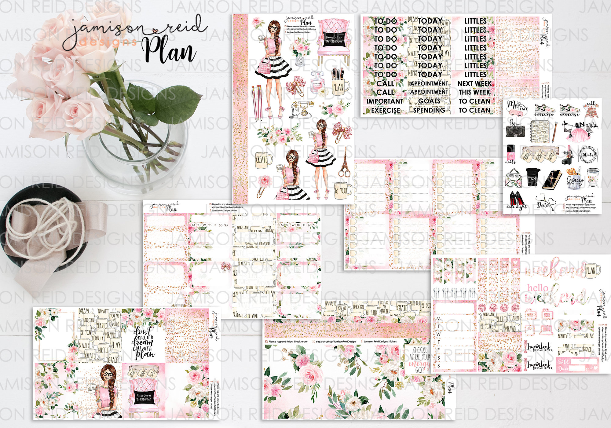 Plan Sticker Set OR A La Carte Choice of Set or Separates - Etsy