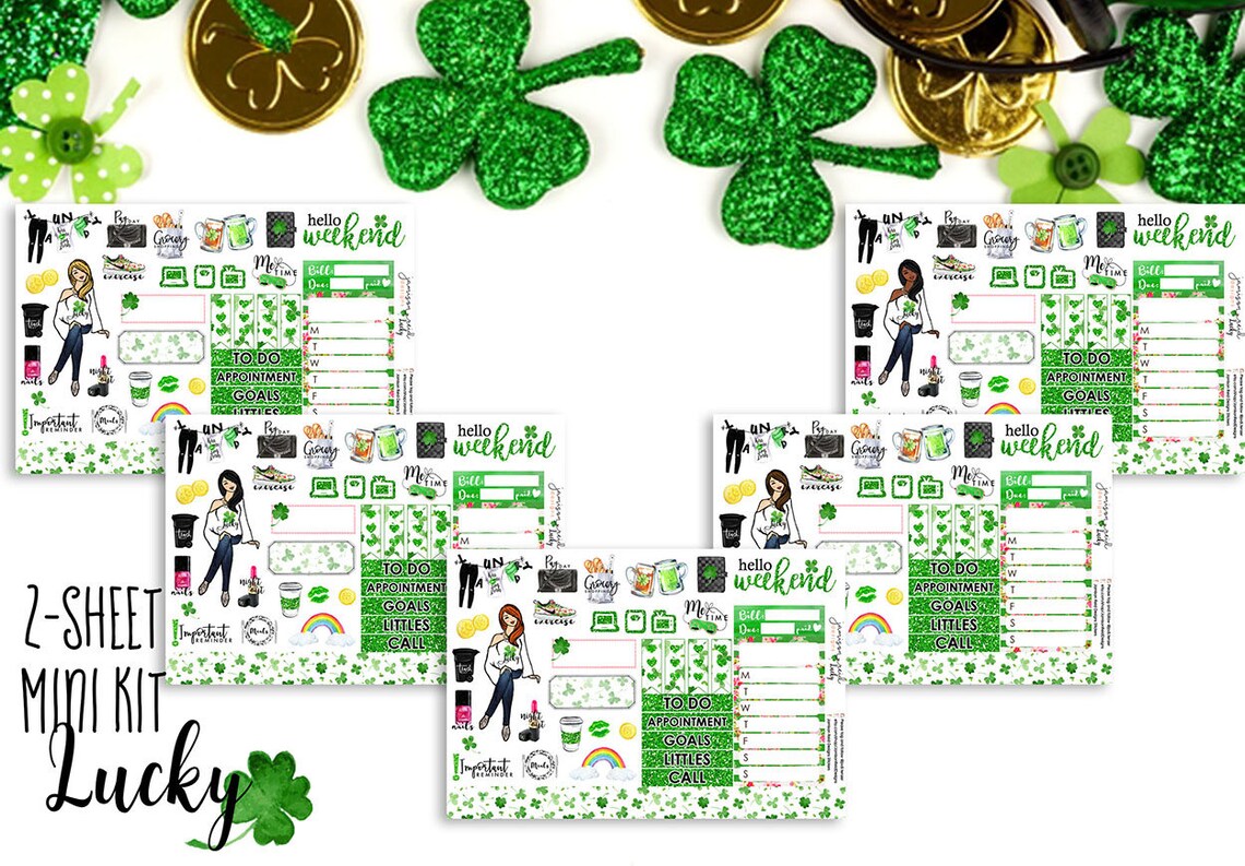 Lucky MINI Sticker Set Choice of Skintone/haircolor | Etsy