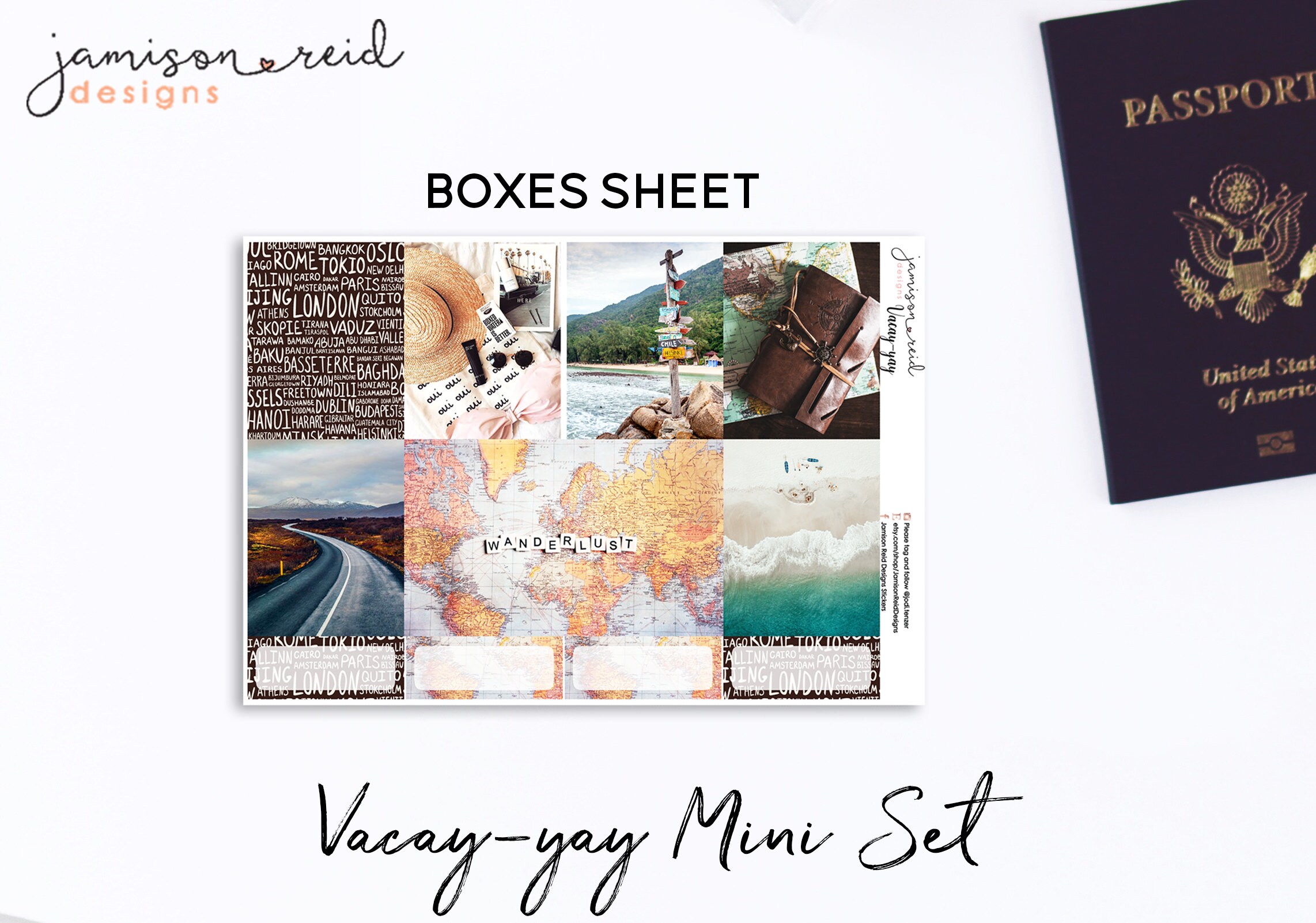 Vacay-yay Mini Set Sticker Sheets | Choice of Skintone - Etsy