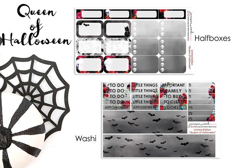 Queen of Halloween Sticker Set for Planners Scrapbooking or | Etsy