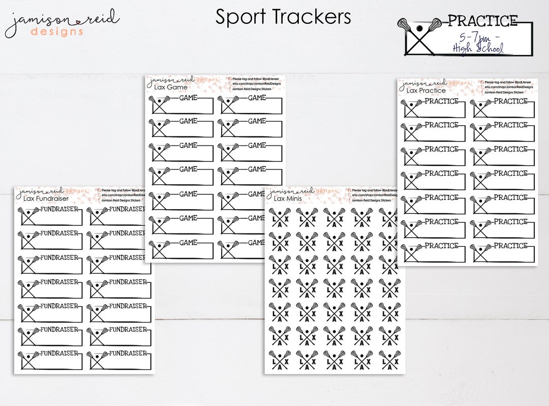 Choice of Lacrosse Tracker Sheets - Etsy