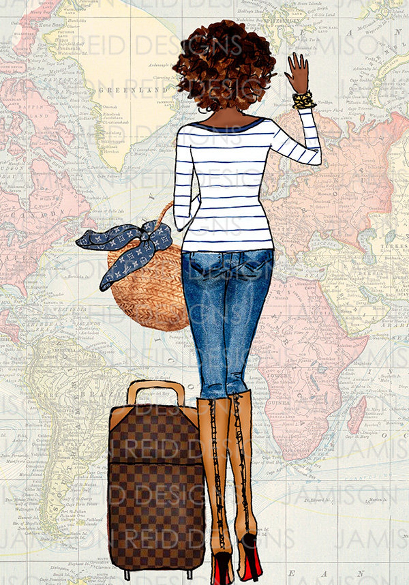 Travel Bookmark or Die-cut Choice of Skintone Happy - Etsy