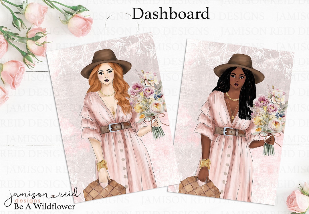 WILDFLOWER Planner Dashboard, Personalized Planner , Happy Planner ...