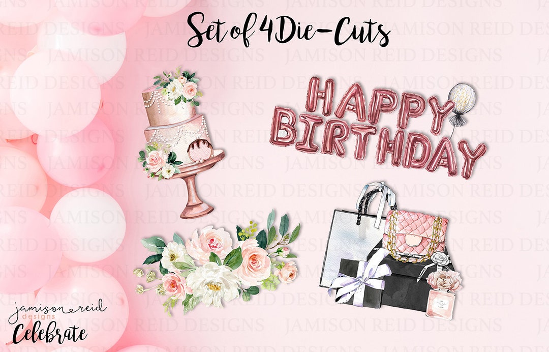 Set of 4 CELEBRATE Planning Die-cuts , Journaling , Travel Notebook ...