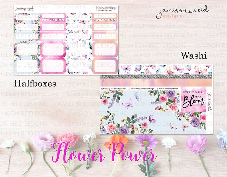 FLOWER POWER Planner Stickers a La Carte or Kit , Fashion Girl Sticker ...