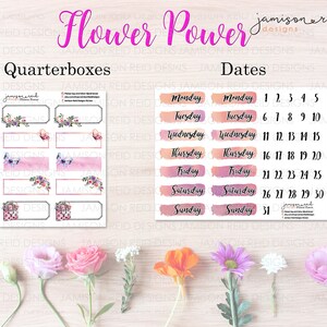 FLOWER POWER Planner Stickers a La Carte or Kit , Fashion Girl Sticker ...