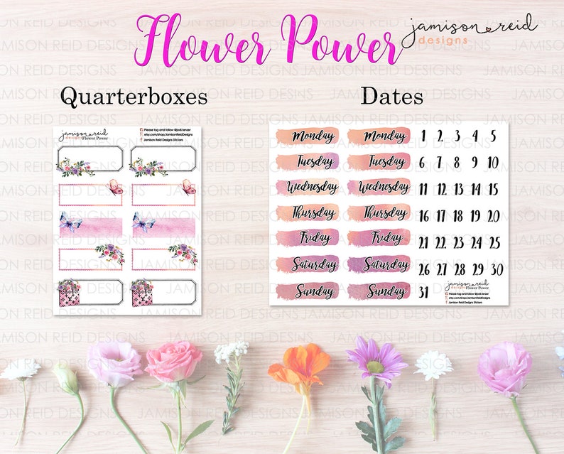FLOWER POWER Planner Stickers a La Carte or Kit , Fashion Girl Sticker ...