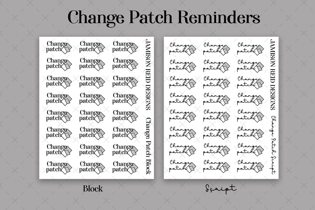 Estradiol Estrogen Patch Change Reminder Planner Stickers , Functional ...