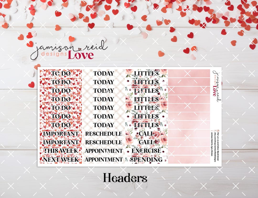 LOVE a La Carte HEADERS Planner Sticker Sheet , Fashion Girl Sticker ...