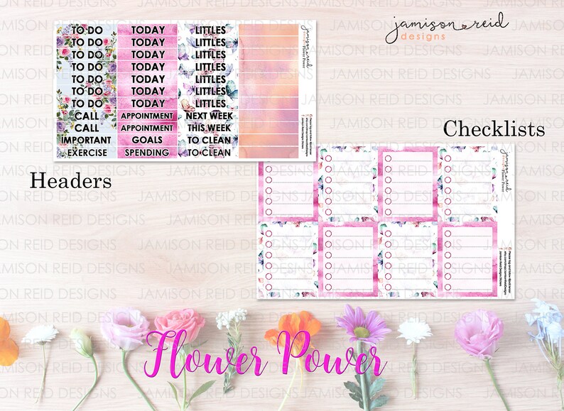 FLOWER POWER Planner Stickers a La Carte or Kit , Fashion Girl Sticker ...
