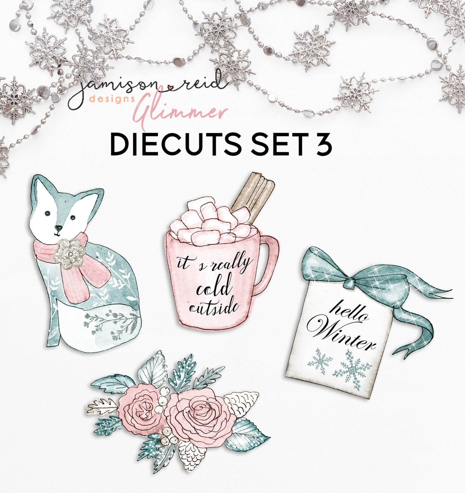 Choice of Glimmer Set of 4 Die-cuts - Etsy