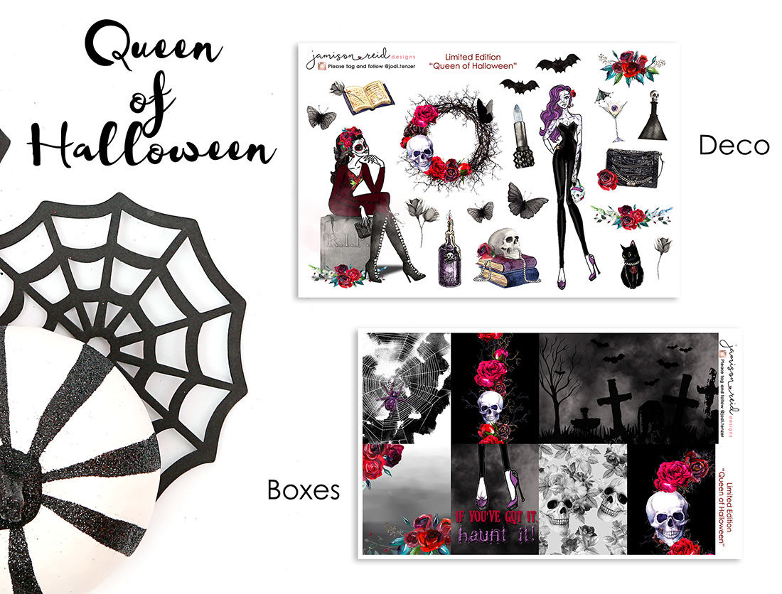 Queen of Halloween Sticker Set for Planners Scrapbooking or | Etsy