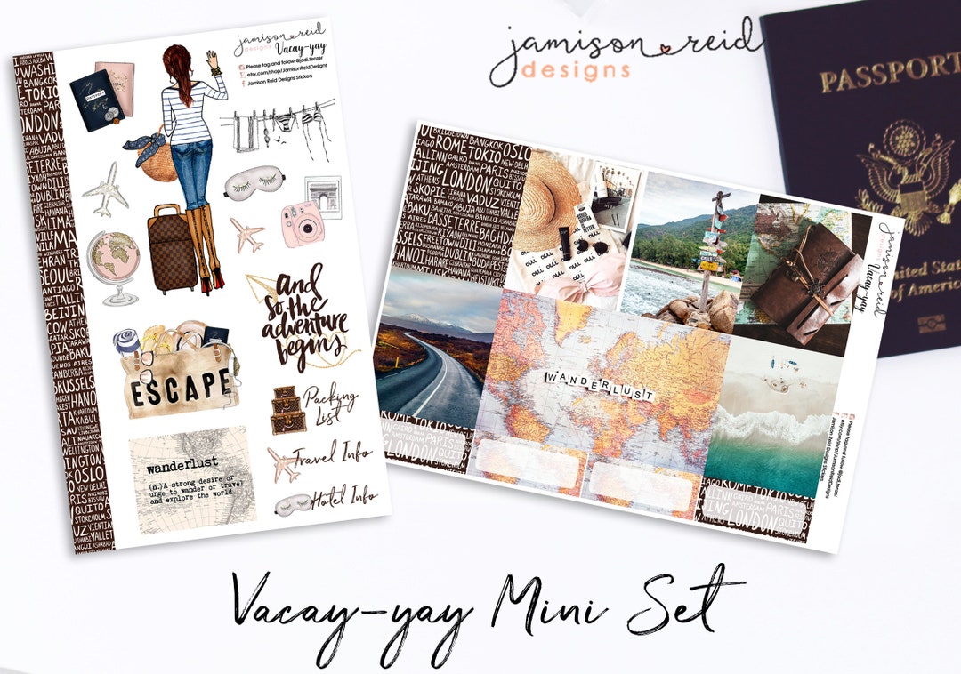 Vacay-yay Mini Set Sticker Sheets | Choice of Skintone - Etsy