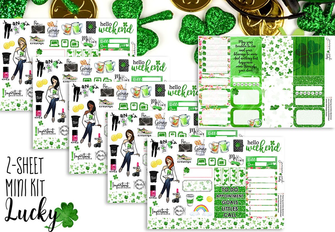 Lucky MINI Sticker Set Choice of Skintone/haircolor | Etsy