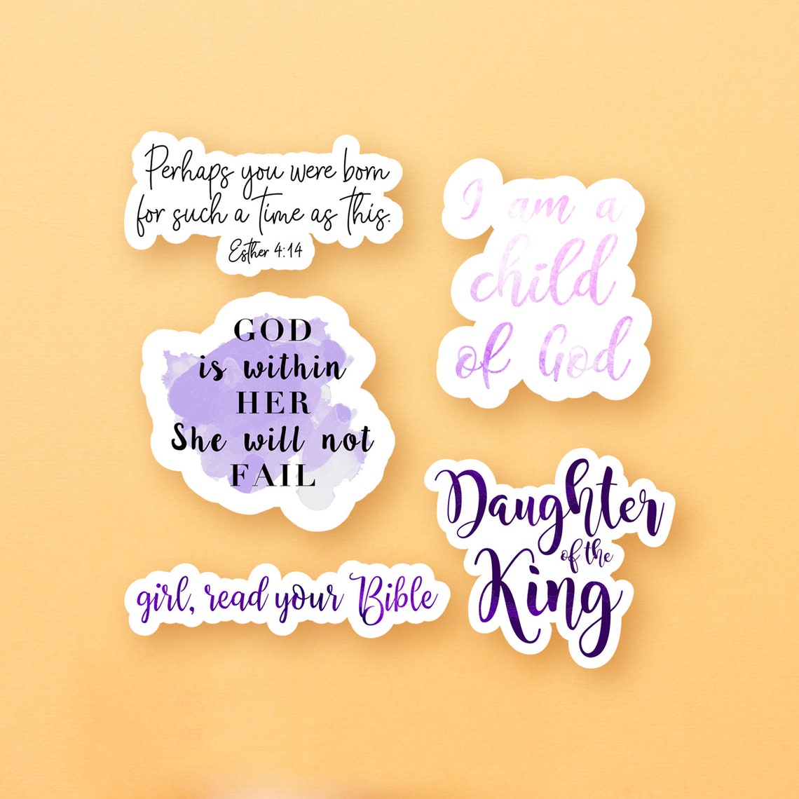 Purple Bible Verse Sticker Pack - Etsy