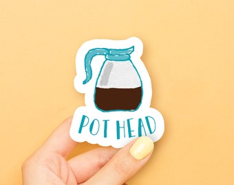 Coffee Pot Head Sticker Coffee Stickers MacBook Stickers - Etsy
