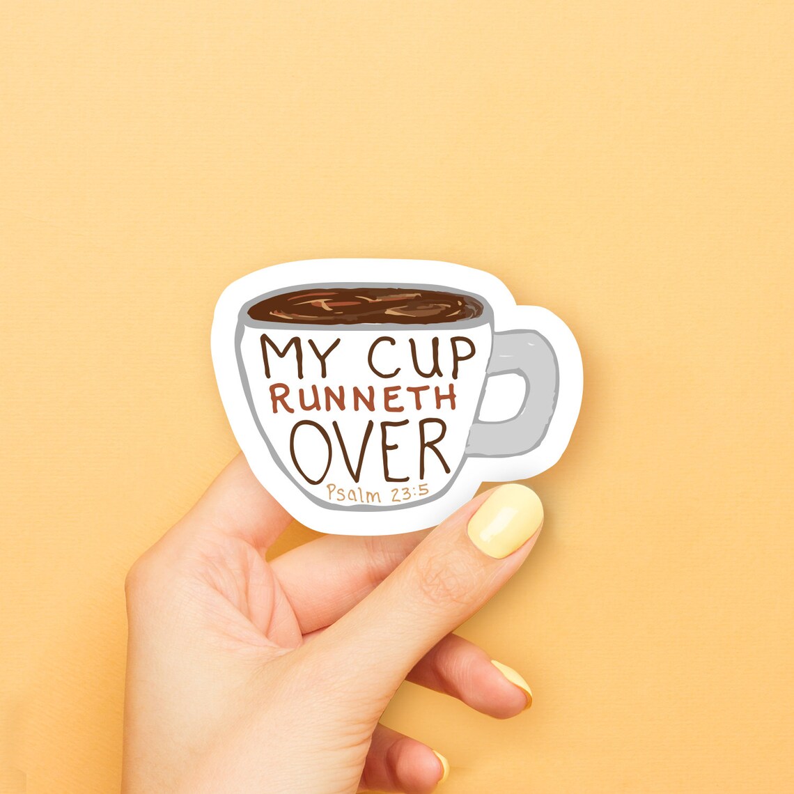 My Cup Runneth Over Sticker - Etsy