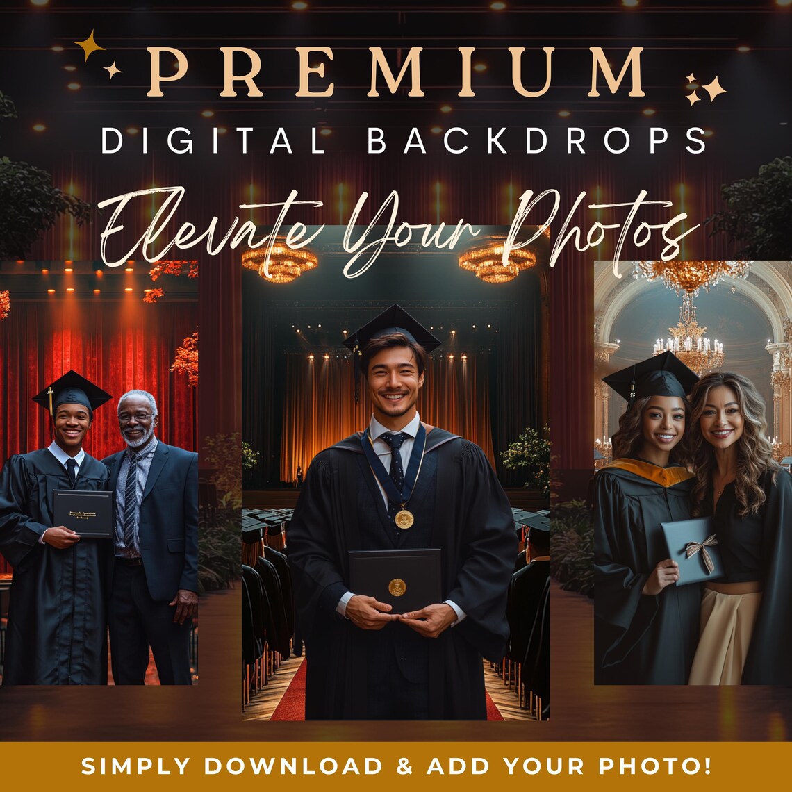 50 Graduation Stage Walk Backgrounds: Elegant Photo Backdrops (digital ...