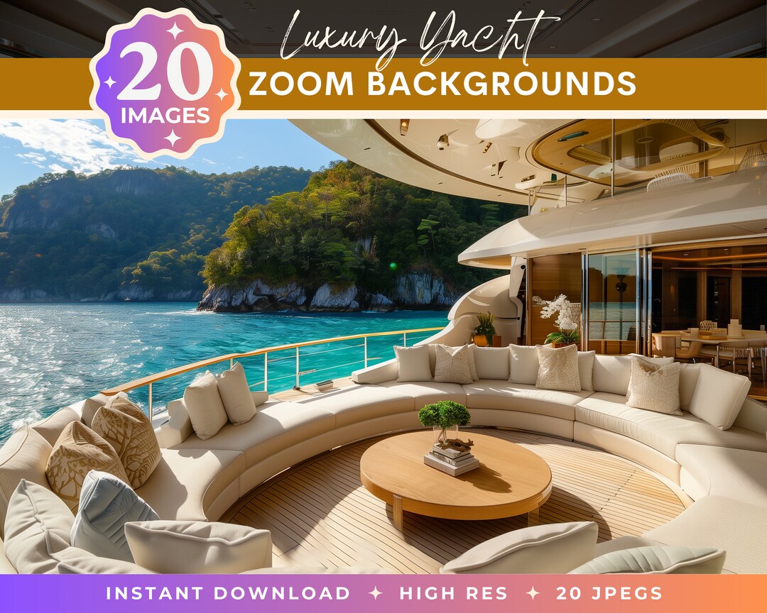 20 Luxury Yacht Zoom Background, Zoom Virtual Backdrop, Cool Zoom ...