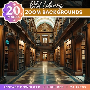 Old Library Zoom Backgrounds: Professional Virtual Backdrop (20 Images ...