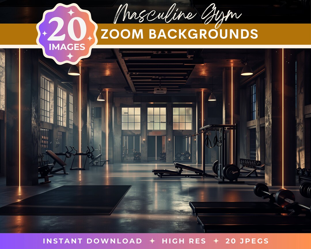 Masculine Gym Zoom Backgrounds: Fitness Equipment (digital Download) - Etsy