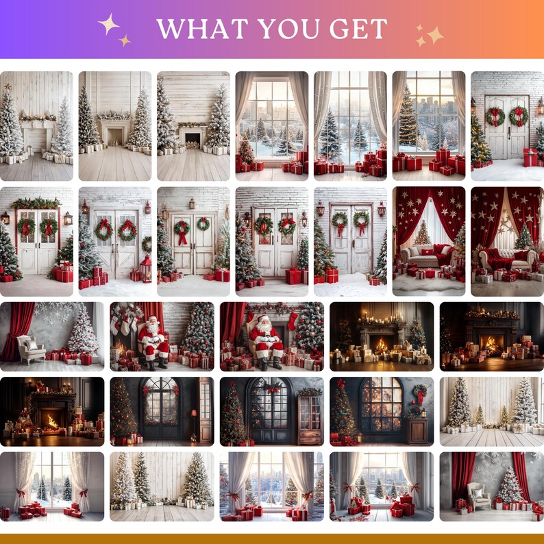 50 Classic Christmas Photography Backdrops: Traditional Holiday Digital ...