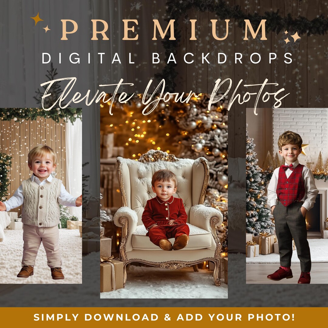 50 Cosy Beige Christmas Photo Backgrounds: Festive Digital Backdrops ...