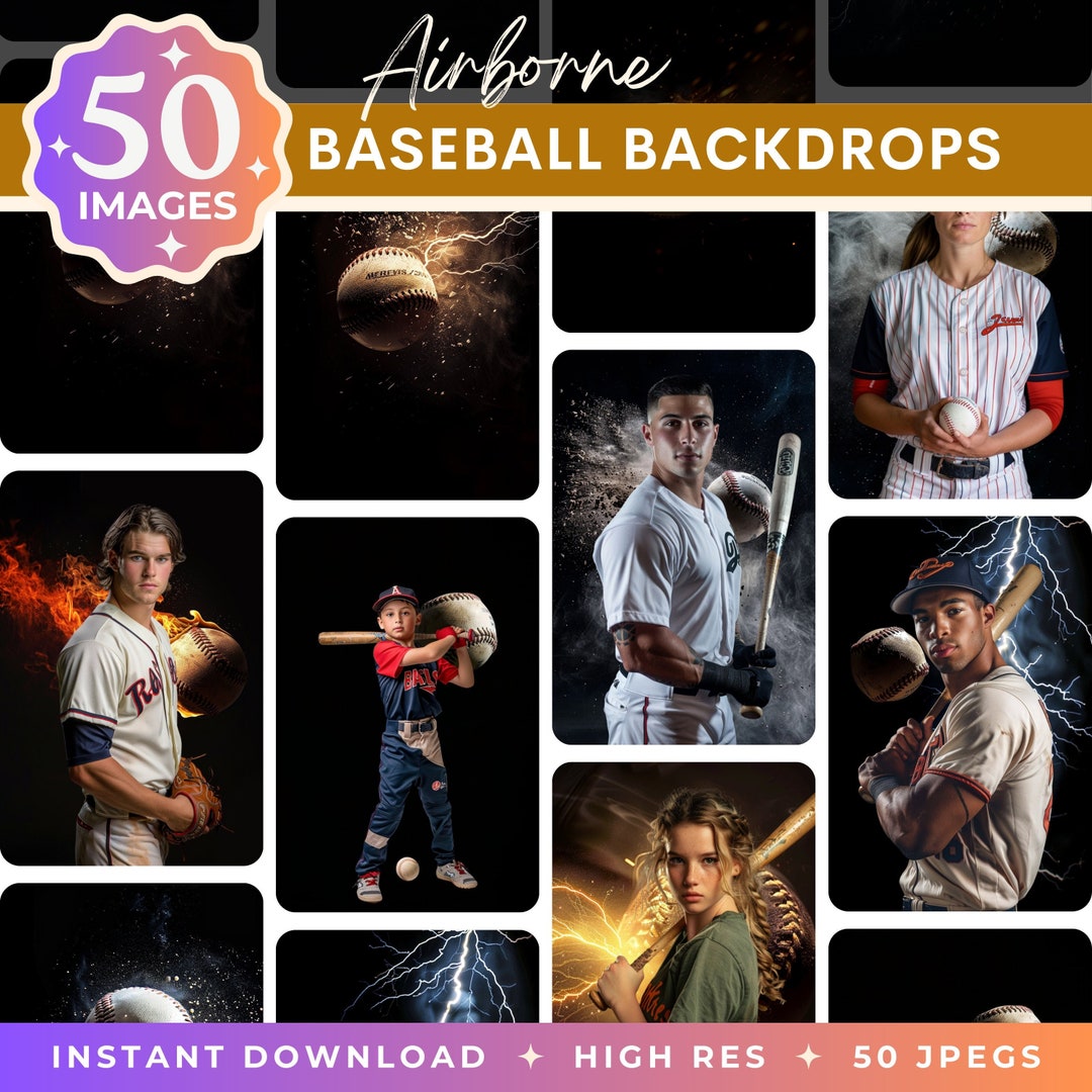 Airborne Baseball Photography Backdrops: Smoke & Lightning Effects ...
