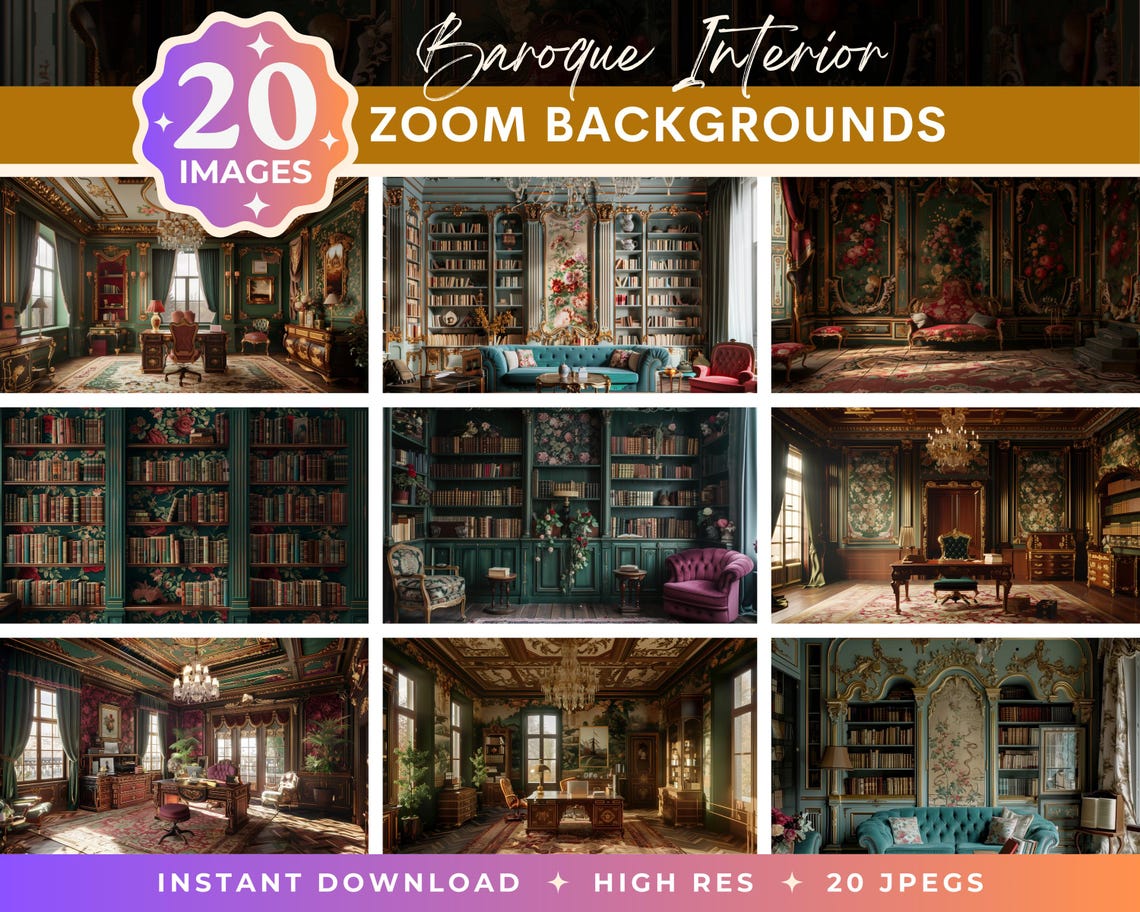 20 Baroque Interior Virtual Backgrounds: Elegant Zoom Meeting Backdrops ...