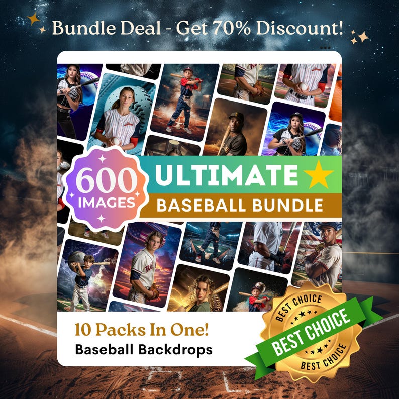 Baseball Stadium Night Backgrounds: Sports Photography (Digital ...