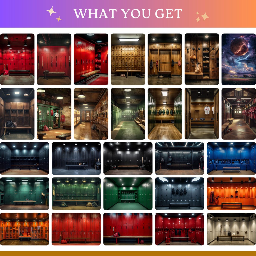 Baseball Locker Room Digital Backgrounds: 50 Sports Photography ...
