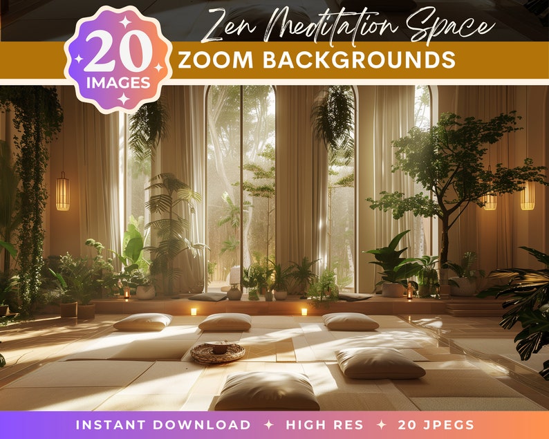 Zen Meditation Zoom Backgrounds: Serene Virtual Meeting Backdrop, Teams ...