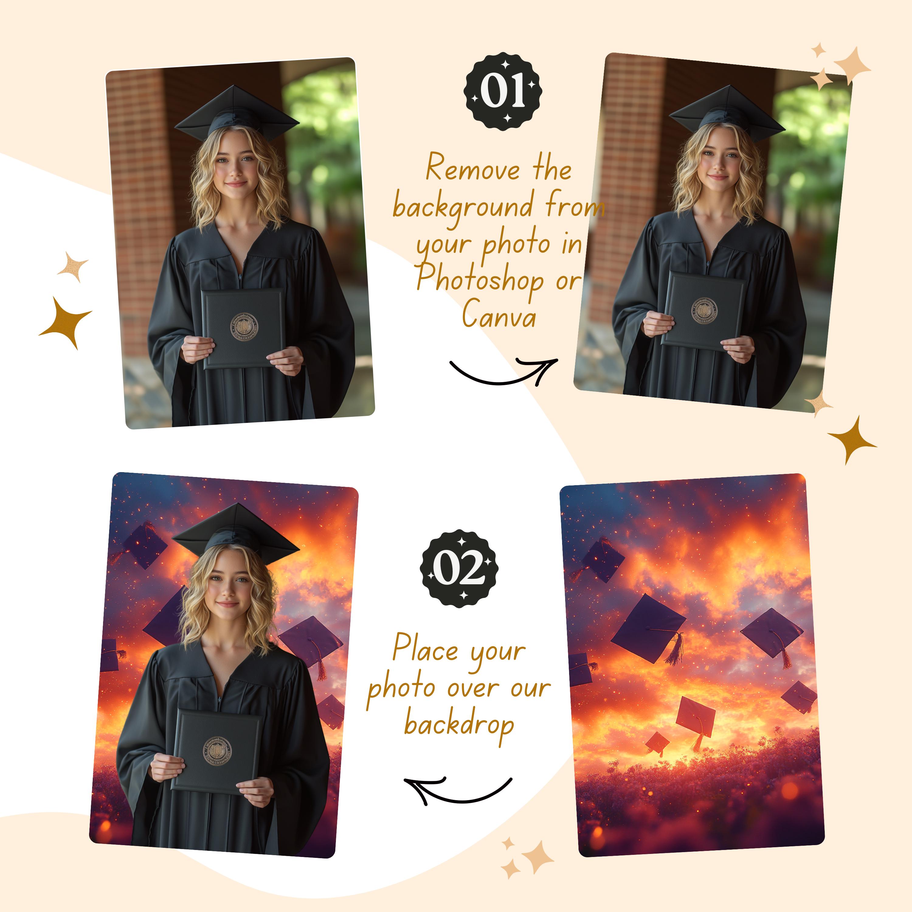 50 Cap Toss Graduation Party Backdrops: Class of 2026 Photo Backgrounds ...