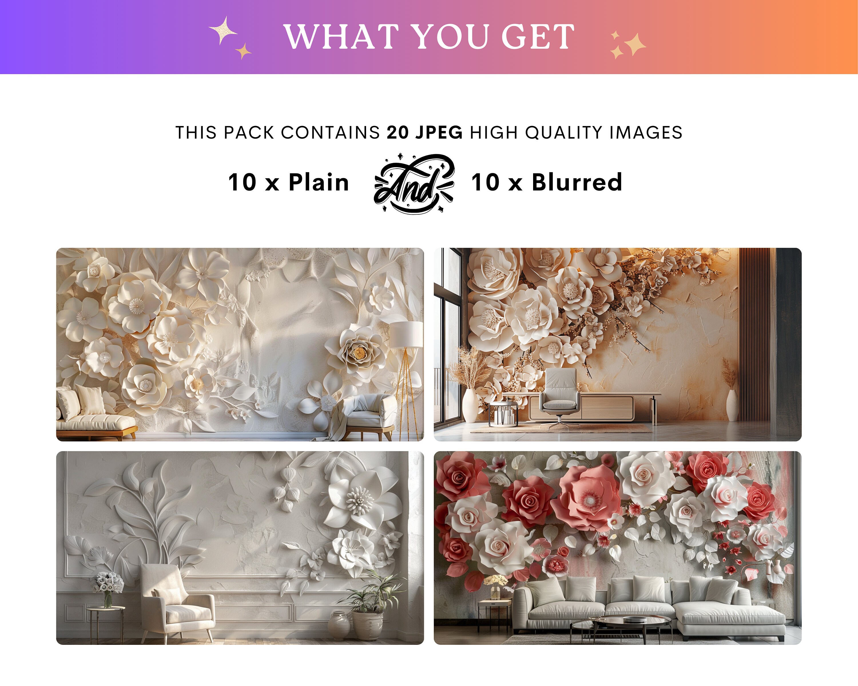 3D Floral Wall Zoom Backgrounds: 20 Elegant Virtual Meeting Backdrops ...